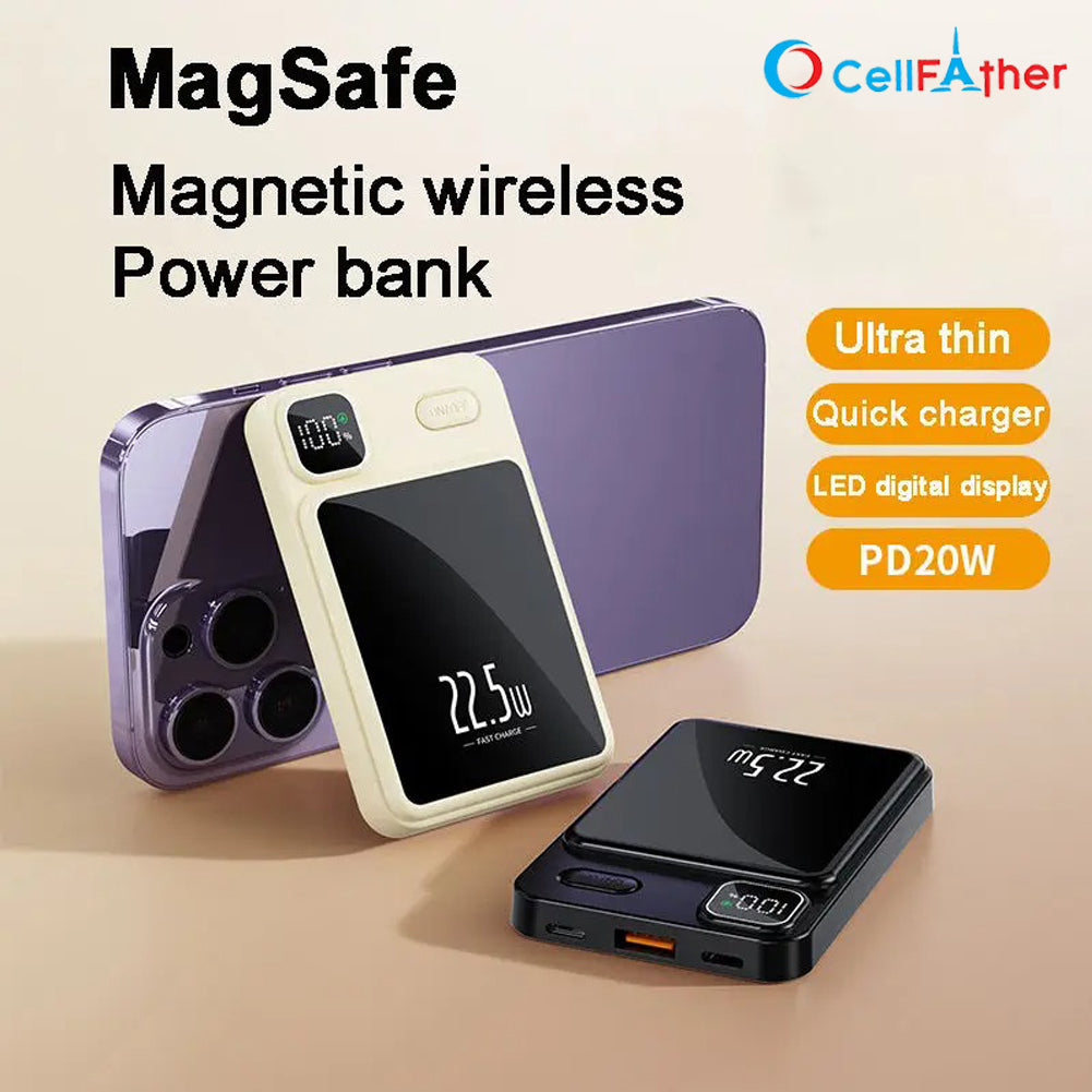 Buy Wireless Magnetic MagSafe Power Bank 10,000mah – CellFAther